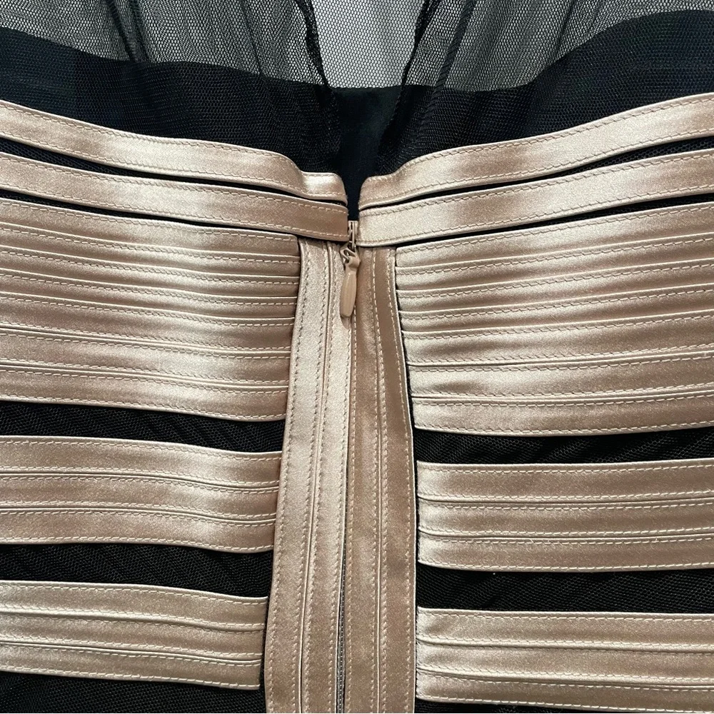 BCBGMaxAzria | Dresses | Bcbgmaxazria Brenda Stretch Satin Banded ...